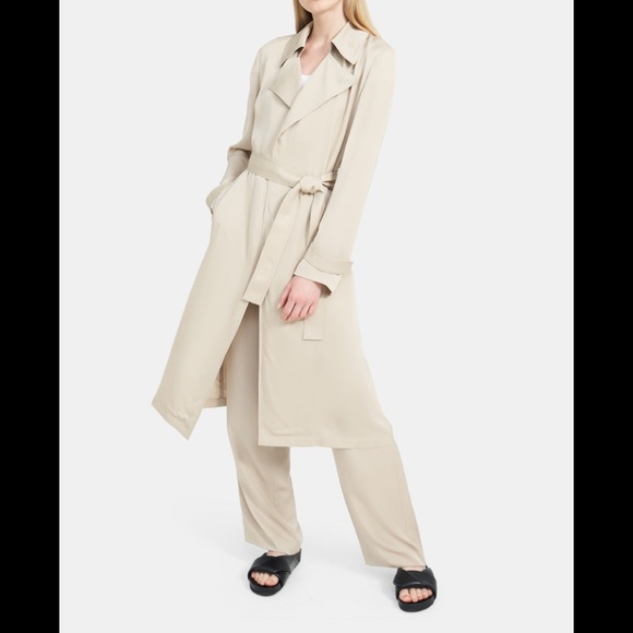 Theory | Jackets & Coats | Nwt Theory Relaxed Trench Coat In Silk ...